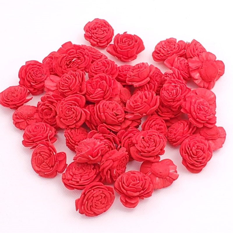 Capete Flori Ming 2cm rosu x50 - ARTFLORA | Deco